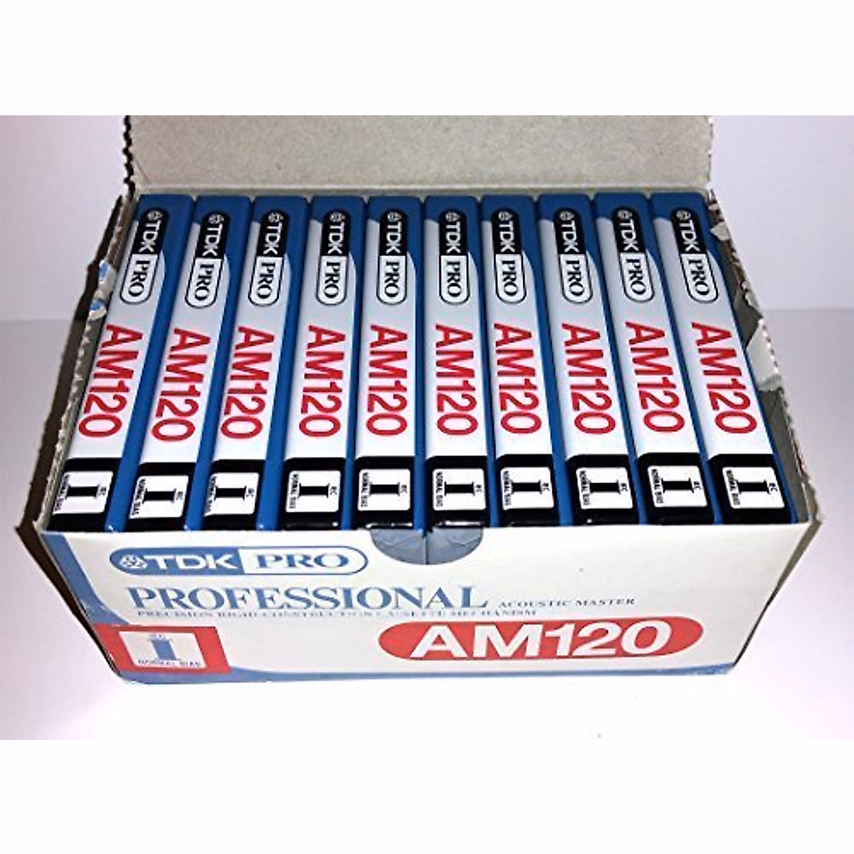 TDK Pro Professional AM120 Acoustic Master IEC I/Type I Normal Position Pure Grained Ferric Oxide Audio Cassette Tapes - Box of 10