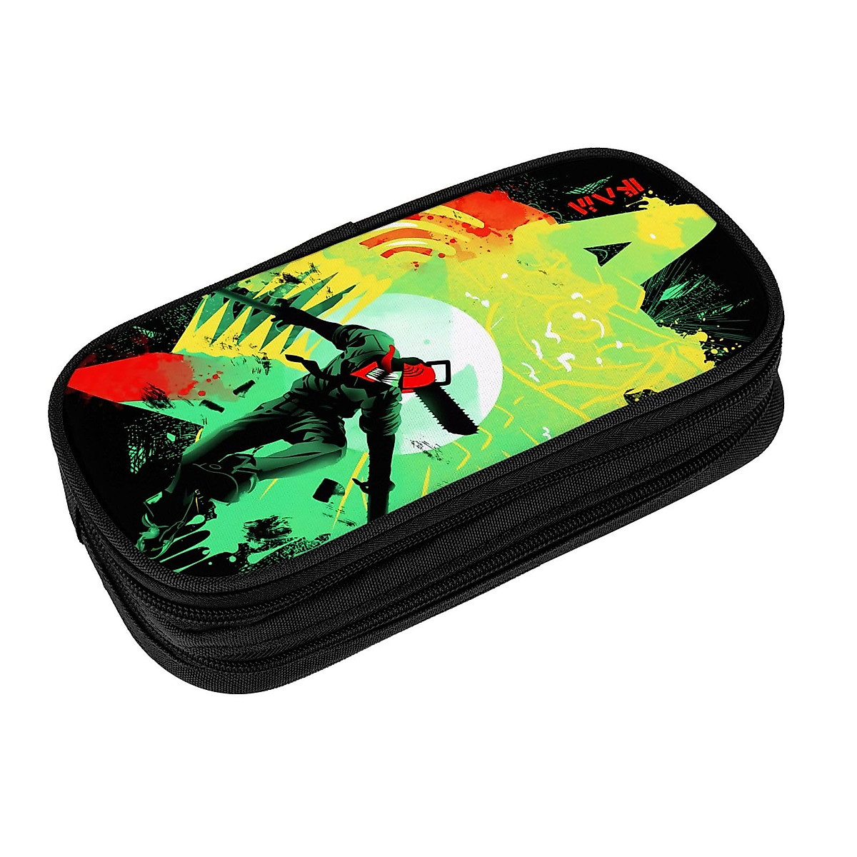 Chainsaw Man Pen Bag Large-Capacity Storage Pen Bag Double Pencil Bag Zippered Stationery Bag