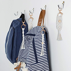 WILLBOND 8 Pieces Mini Macrame Keychains Boho Macrame Bag Tassels Handcrafted Accessory for Car Key Purse Phone Wallet Gift Party Supplies