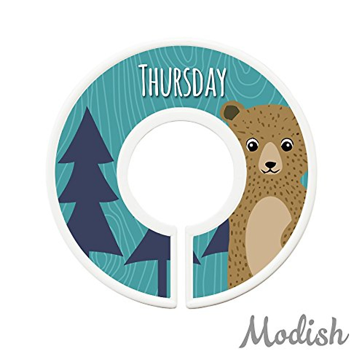 Modish Labels, Weekly Clothes Organizer, Days of the Week Closet Organizer System, Daily Closet Organizer, Closet Dividers, School Clothes Dividers (Woodland Boy)