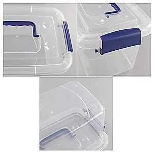 Nesmilers Small Plastic Storage Box with Lid, Clear Storage Box, Set of 6