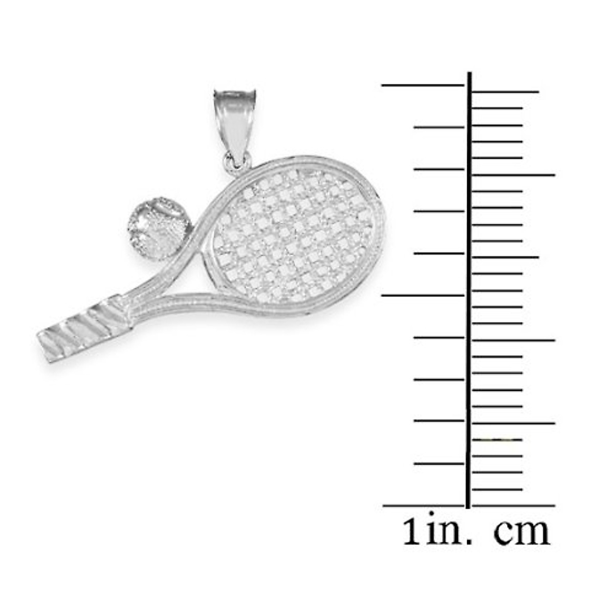 Sports Charms Sterling Silver Smashing Racquet and Ball Charm Tennis Pendant