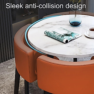 Office Reception Room Club Table, Small Conference Room Tables Simple Office Table Round Furniture Table and Chair Set, Coffee Table and Chair Set Space-Saving Furniture, for Combination Office ( Colo