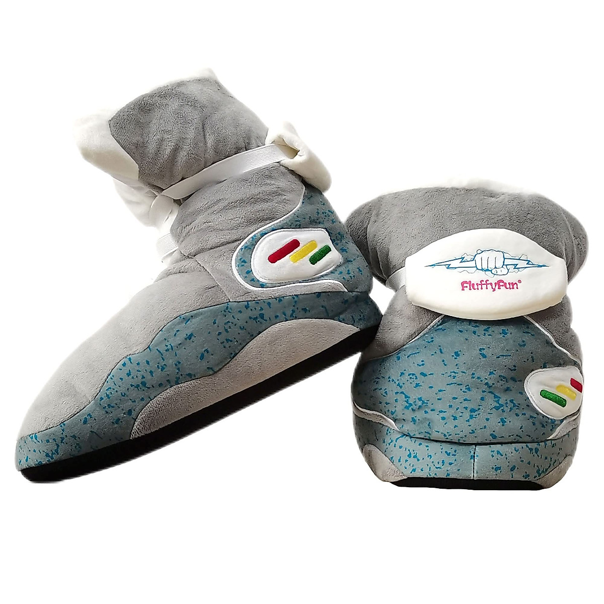 FLUFFYFUN LED lit plush Sneaker Slippers Unisex Men (9-12)