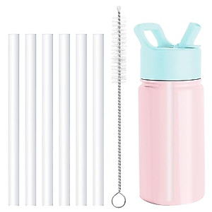 Replacement Straws Compatible with Simple Modern Kids Water Bottle 14oz-Simple Modern Straw Lid Straws Replacement-Accessories Set-6 Pack BPA Straws and 1 Pack Straw Brush