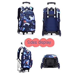 Girls Rolling Backpack Kids Backpack with Wheels Roller School Bag Wheeled Rucksack Pink