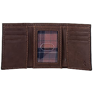 Columbia Men's RFID Genuine Leather Trifold Wallet With ID Window, Credit Card Pockets