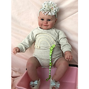 Pinky Realistic Reborn Baby Dolls 20 inches 50 CM Full Body Vinyl Silicone Girl Doll Anatomically Correct Lifelike Painted Hair Newborn Baby Dolls Toy for Kids Age 3+