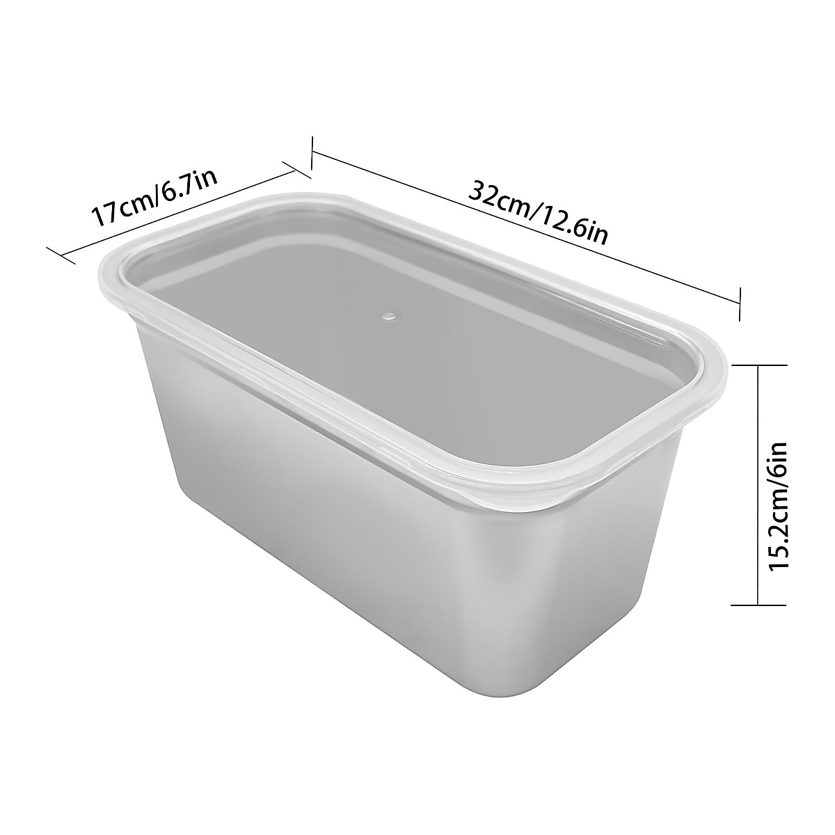 DYNAMI 8 Pcs Stainless Steel Food Storage Containers with Lids,1/3 Size 6 Inch Deep Hotel Pans Steam Table Pan,2L/0.5gal Large Restaurant Pans Food Prep Pan,for Catering Supplies,Oven& Freezer Safe