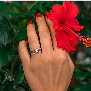 Diamond Promise Ring Heart set Sterling Silver and 10k Rose Gold 1/10 cttw HI Color, I2-I3 Clarity1/10 cttw HI Color, I2-I3 Clarity - Size 8