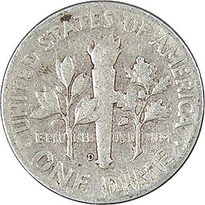 1950 D Roosevelt Dime AG About Good 90% Silver 10c US Coin Collectible