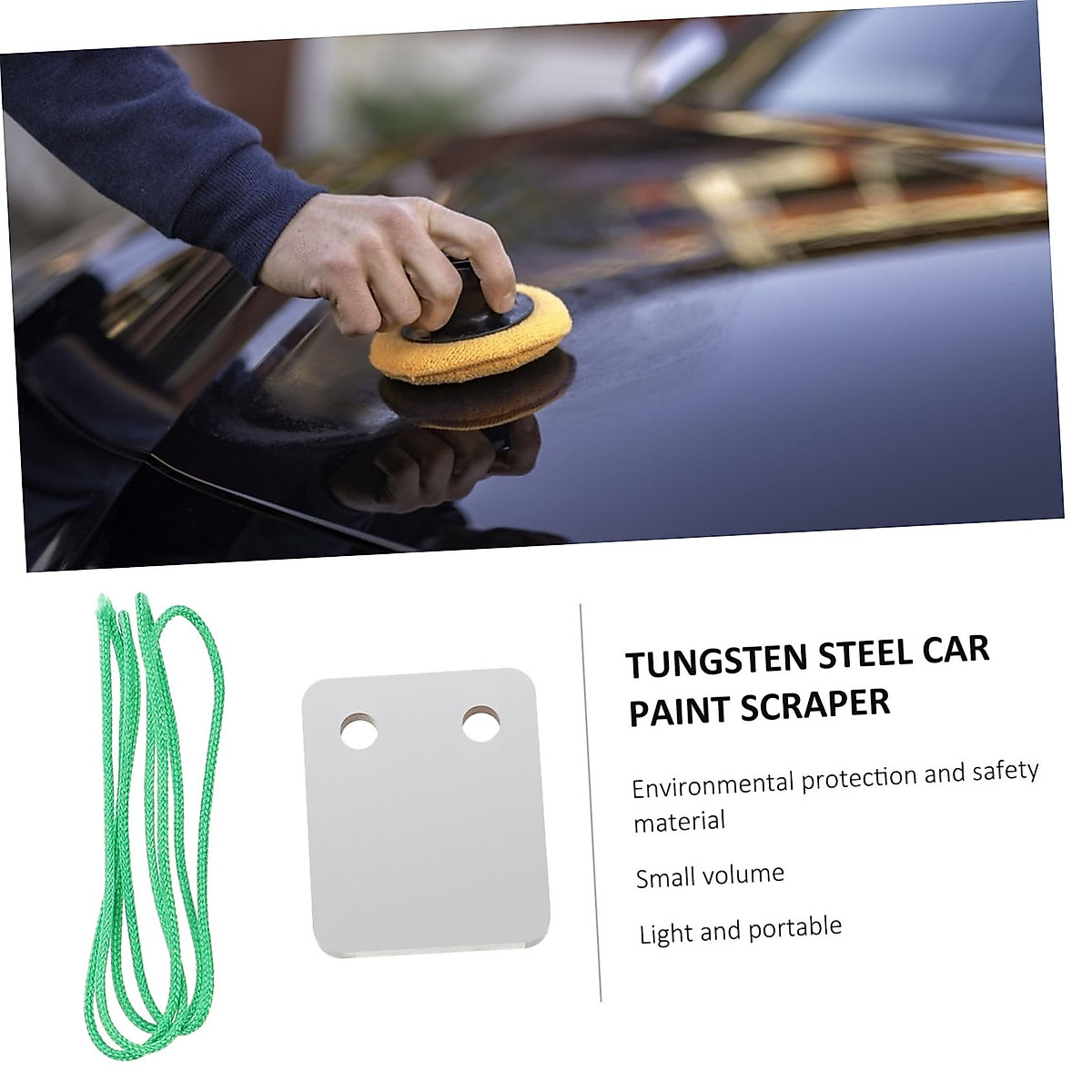 Cabilock 1pc Paint Scraper Hanged Paint Cleaning Scraper Portable Tungsten Steel Polished Scraper Car Polished Scraper Dust Cleaning Scraper Car Polishing Scraper Car Repair Tool