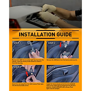 LESAUCE Red OLED Neon Tube LED License Plate Lights Tag Lights Assembly Replacement for Chevy Silverado GMC Sierra 1500 2500 3500 Tahoe Suburban Escalade Yukon XL, 2PCS