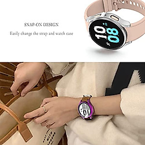 OHPROCS Compatible with Samsung Galaxy Watch 5 & 4 40mm 44mm Case with Screen Protector, Soft TPU Face Cover Full Protective Bumper for Samsung Watch 5/4 Bands Accessories (40mm, 9-Colors)