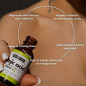 SkinSetGo Dynamic Antioxidant Dark Spot Remover Serum with Kojic Acid, Vitamin C, & Glycolic Acid, For Sun Spots, Age Spots, & Even Skin Tone