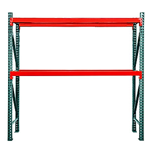 Shelving Inc. 48" d x 144" w x 120" h - 2-Tier Teardrop Pallet Rack Starter Unit - 6" h Beams, Weight Capacity 7160lbs Per Beam Level