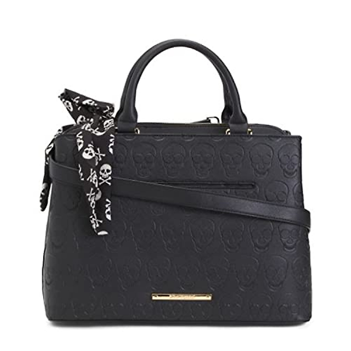 Halloween Embossed Saffiano Skull Motif Satchel For Women (Saffiano Skull)