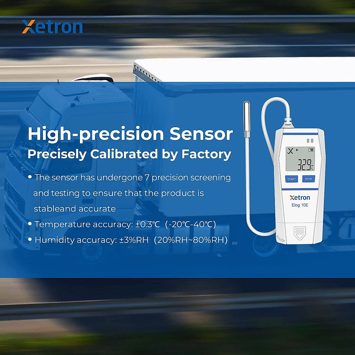 Xetron Multi-Use Temperature Data Logger with Probe,32000 Points Reusable Recorder for Cold Chain,PDF Report,Certificate Refrigerator Temperature Monitor, Elog10E (1 Pack）Upgrade RC-5