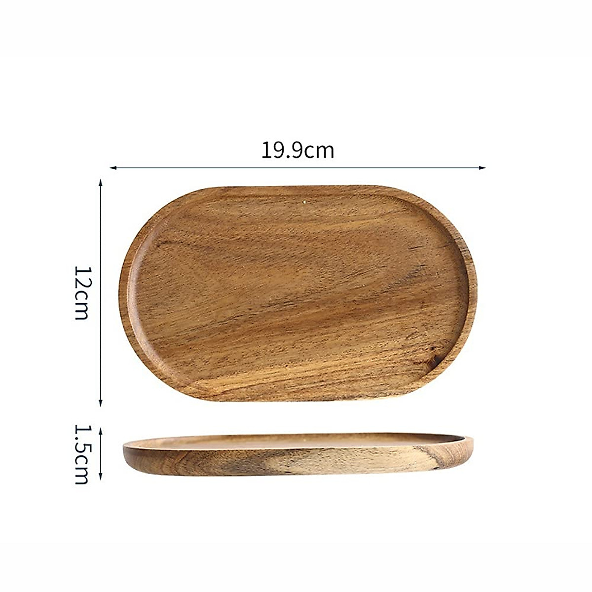 2 Pcs Wooden Plates,URMAGIC Japanese Style Wood Serving Tray,8 x 5 Inch Rectangle Bamboo Tray,Wooden Plain Tea Tray,Wooden Dessert Plate Cake Plate,Dinner Plates,Snack Fruit Decorative Tray