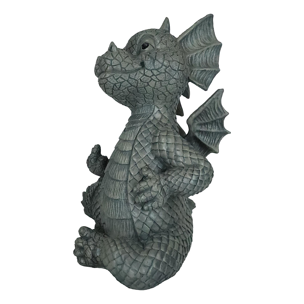 Ebros Keep Off Flip The Bird Rude Baby Dragon Sitting Statue 10" H Fairy Garden Faux Stone Resin Finish Guest Greeter Figurine