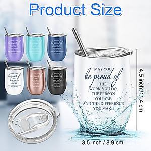 Sieral 6 Pcs Thank You Appreciation Gifts for Employees 12 oz May You Be Proud Tumbler Stainless Steel Inspirational Coworker Mug for Christmas Thanksgiving Day Volunteer (Multi Colors)