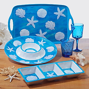 Certified International Ocean Beach Melamine 3 Piece Hostess Servware Set, Multicolor, Large