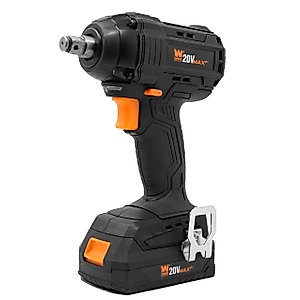 WEN Cordless Impact Wrench, Brushless with 20V Max 2.0 Ah Lithium-Ion Battery and Charger (20107)