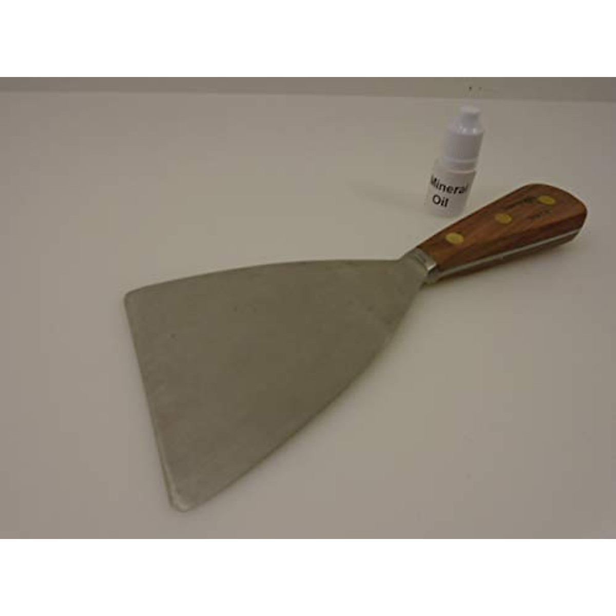 Dexter Russell USA 4in Hi Carbon Scraper Forged Angled Stiff Blade Full Tang Triple brass rivets Bolster 25RC4 Wood Handle Factory Second