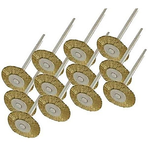 12 Rotary Brass Wire Brush Wheel compatible with Dremel 3000 4000 8220-2/28 395 7700-1/15 4000 3/34 Chicago Electric, Milwaukeen Nextec1/8" Shank Hobbyy Clean Polish, Craftsma