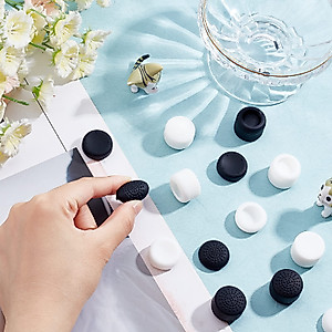 OLYCRAFT 16Pcs Thumb Grips Joystick Cap Analog Stick Cover Silicone Analog Controller Gamepad Raised Antislip Thumb Stick Grips for PS5 PS4 Xbox360 Controller - Black & White