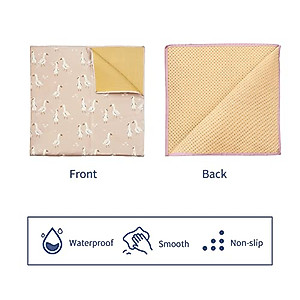 Splat Mat for Under High Chair/Arts/Crafts, Washable Baby Spill Mat Waterproof Anti-Slip Floor Splash Mat, Portable Baby Play Mat and Table Cloth (Goose, 43"x 43")