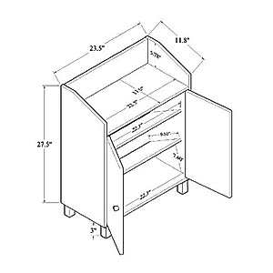 Baxton Studio Rossin Shoe Cabinets, Oak/Black