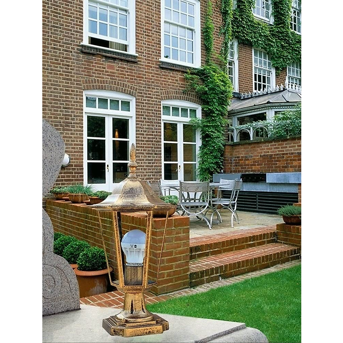 MODEBHD American Outdoor E27 Column Light IP54 Waterproof Lamp Post Lamp Post Lamp Villa Park Light Hexagonal Column Lamp European Garden Light Outdoor Lighting Garden LED Door Lights