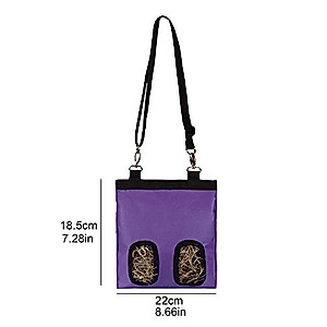 GeerDuo Rabbit Hay Feeder Bag, Guinea Pig Hay Feeder Storage, Hanging Feeding Hay for Small Animals Larege Size 600D Oxford Cloth Fabric(M,Purple1)