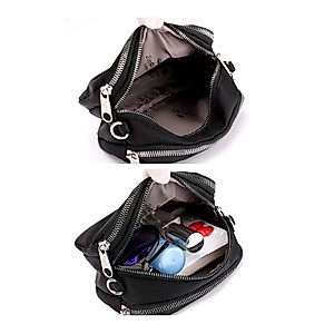 NOTAG Small Nylon Crossbody Bags for Women Travel Purses Waterproof Messenger Shoulder Bags (Black)