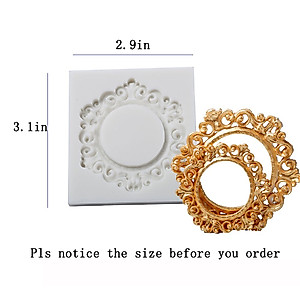 1Pcs Mini Frame Silicone Mold Sugarcraft Cake Decorating Tools Fondant Gompaste Molds 3.1x2.9" (Large)