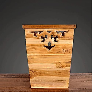 PIPONS Garbage Bin for Bathroom Retro Trash Can Waste Bins Wood Trash Can Household Office Garbage Bin for Home Bedroom Trash Can Wastebasket