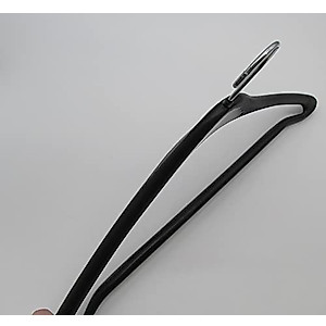 NAHANCO H19RH 19" Concave Plastic Suit Hanger with Round Hook (Pack of 100), Black