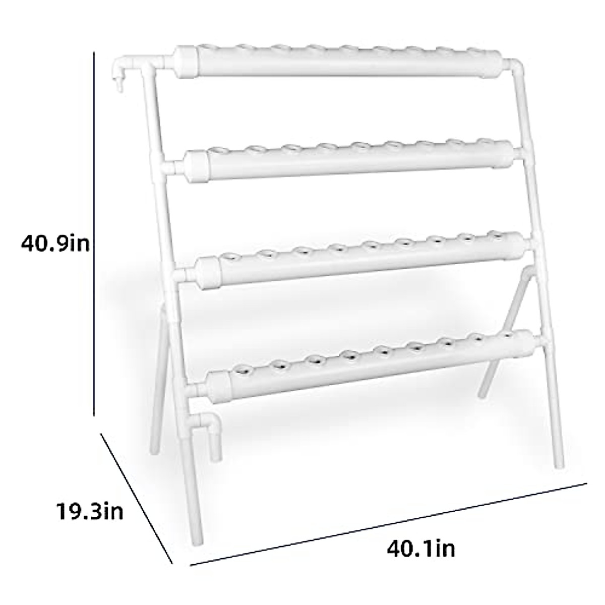 WEPLANT Hydroponic NFT 36 Holes Growing System with Special Fertilizer Timing Cycle, PVC Pipe Garden Plant Kit