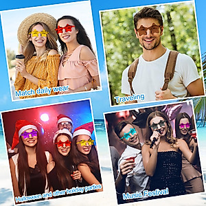 BOUBONI 24 Pack Star Sunglasses Bulk Colorful Rimless Glasses Transparent Candy Color Sunglasses for Adult Kids Ideal Bachelorette Movie Party Favor（12 Colors）