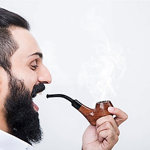 Joyoldelf Smoking Pipe, Wooden Tobacco Pipe with Gift Box, Creative Rosewood Tobacco Pipes for Smoking (no Need Tobacco Pipe Stand) with Pipe Scraper, 9mm Pipe Filter and Smoking Accessories