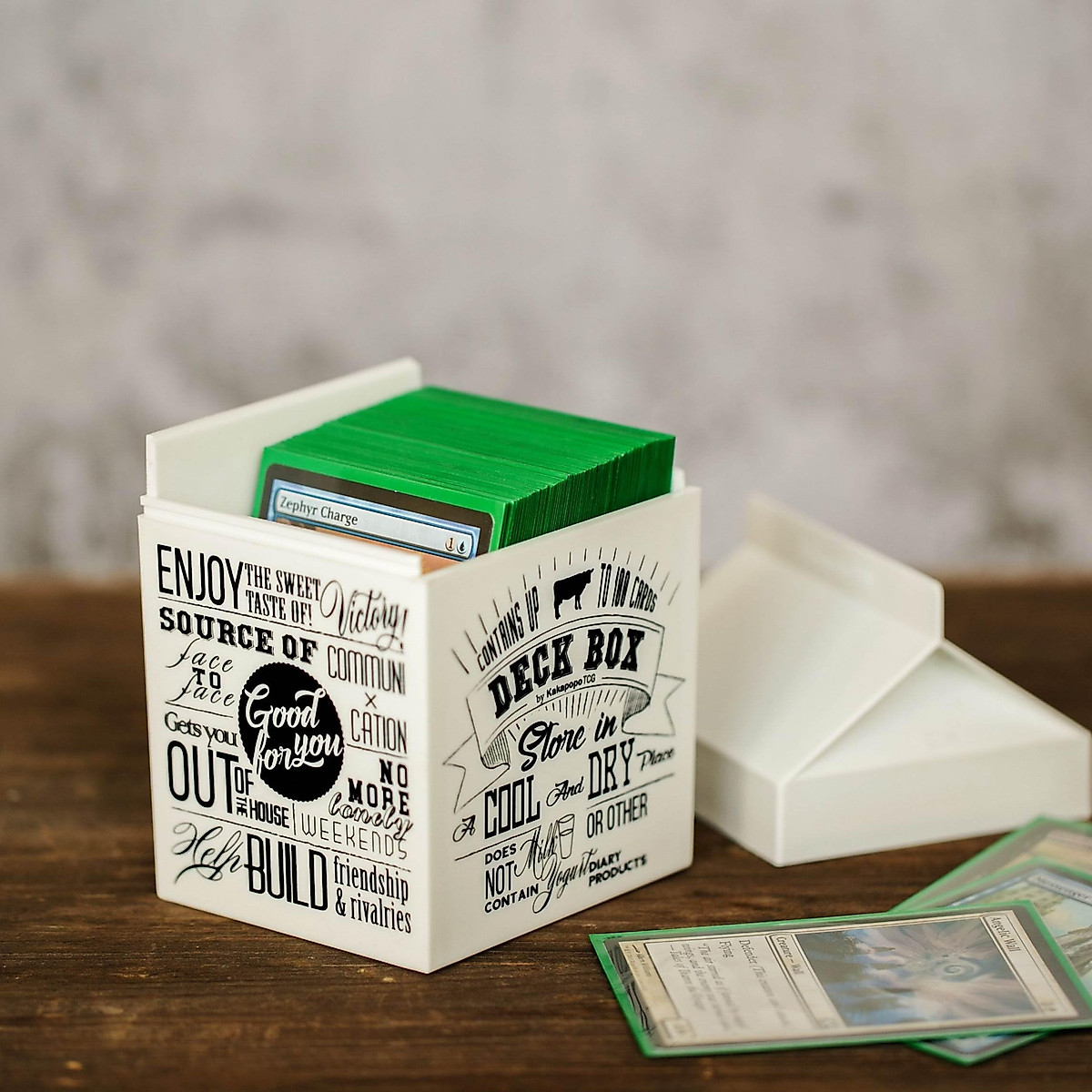 KakapopoTCG Deck-fast (White): Deck Box, Dice Box, MTG Magic FaB YGO DND Spell Cards EDH Commander FaB PTCG TCG