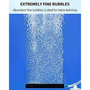 Uniclife Adjustable 64 GPH Air Pump 2 Outlets with Superior Fine Bubbles Air Stone Bar Accessories for Aquarium Fish Tank