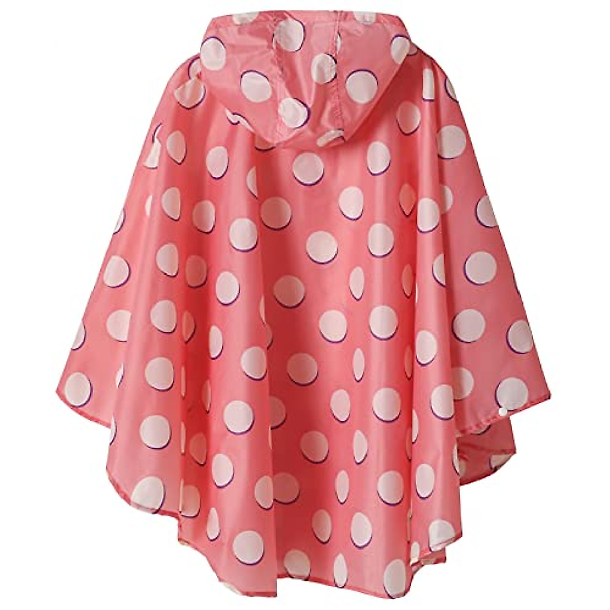 SaphiRose Lightweight Kids Rain Poncho Jacket Waterproof Outwear Rain Coat Pink Polka Dot X-Large