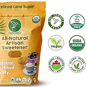 Colibreeco, Unrefined Cane Sugar, 1 Pound (Pack of 1): Sweeten your Drinks and Recipes With Powder Organic Cane Sugar, Naturally Sweet and Chemical-Free, Panela, Piloncillo, Jaggery, Raw Sugar.