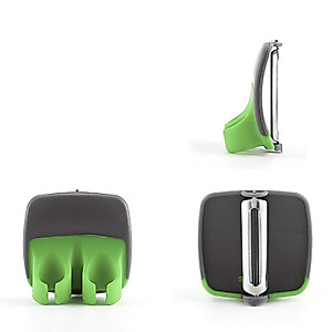 2 Pcs Hand Vegetable Peeler Peeler Rubber Finger Grips Comfortable to Peel Pumpkin Carrot Cucumber Potato and More (Green, One Size)