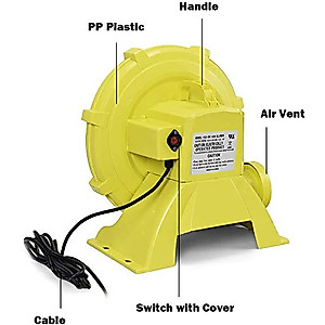 ReunionG 735W Air Blower, Pump Fan for Inflatable Bouncer, Bounce House and Bouncy Castle, Compact and Energy Efficient Commercial Blower (735W 1.0HP)