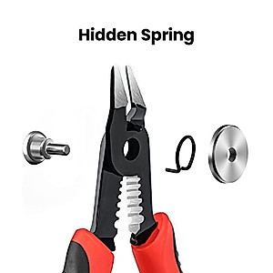 KAIWEETS Wire Cutters 6-Inch Flush Pliers with Supplementary Stripping, Cutting Pliers, Handy and Slim Diagonal Cutters, Sharp Snip