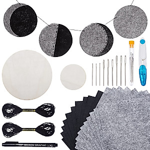 WEBEEDY Felt Moon Phase Banner Kit Phases of The Moon Sewing Kit Moon Phase Wall Hanging Moon Craft Set DIY Moon Wall Decor Art