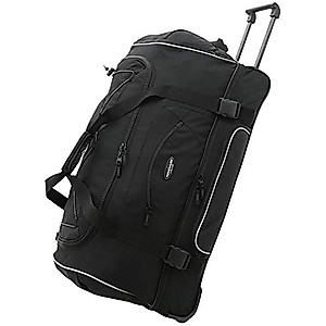 Travelers Club Adventure Rolling Travel Duffel Bag, Black, 22-Inch